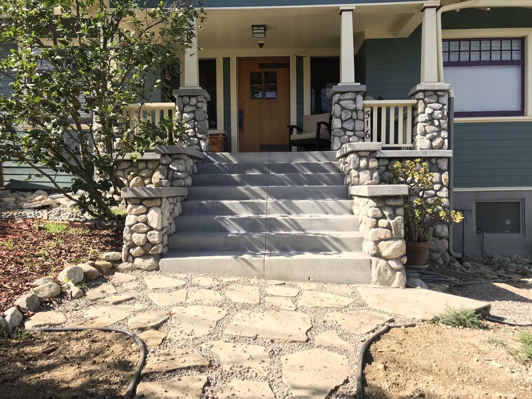 Eagle Rock Porch Stone Work - Pacificland Constructors