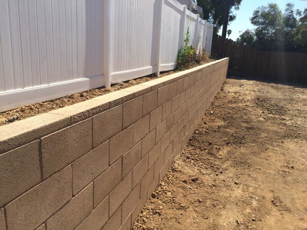 Tan Block Retaining Wall
